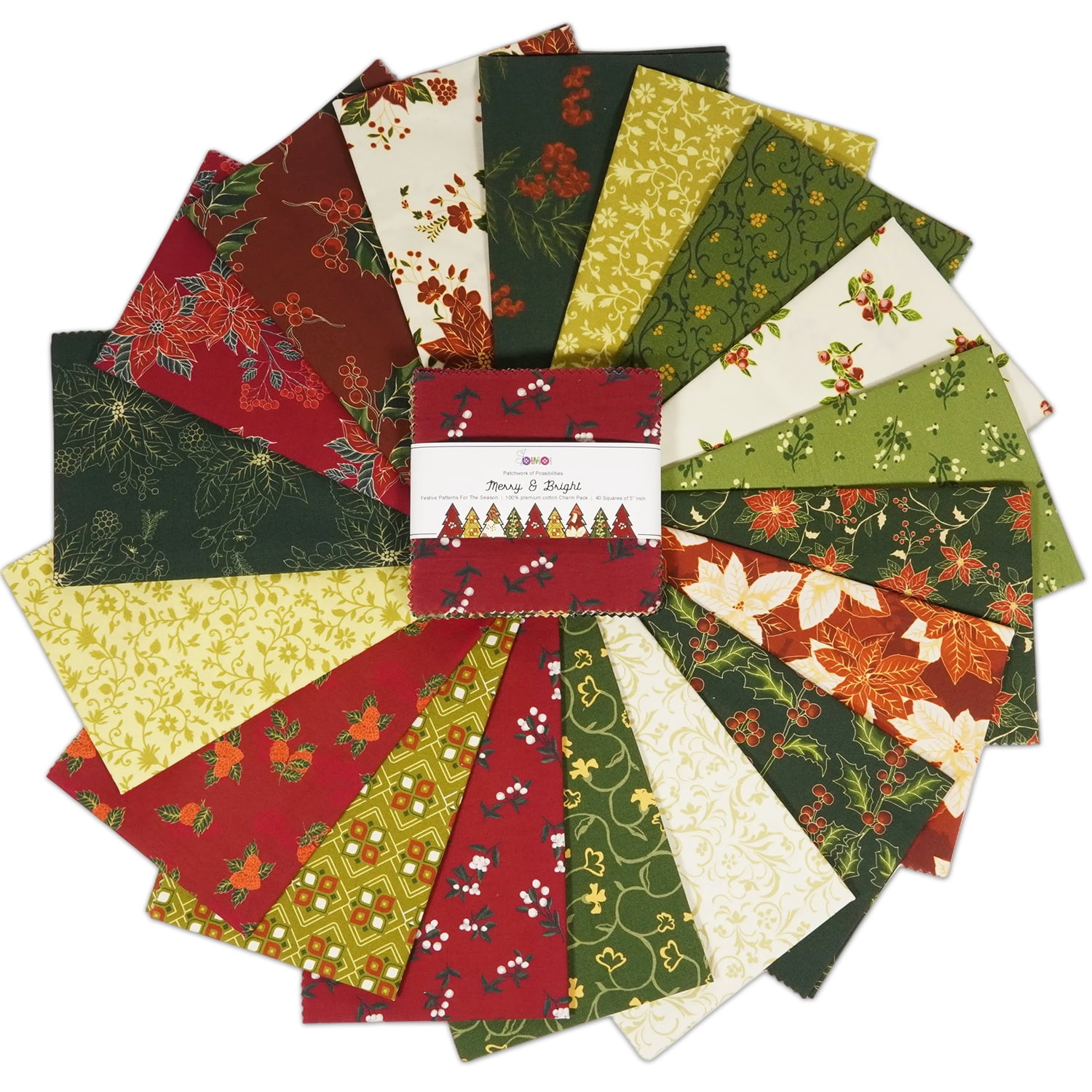 40 Pcs 5 x 5 inches Quilting Fabric Bundles Precut, Printed Layer Cakes ...