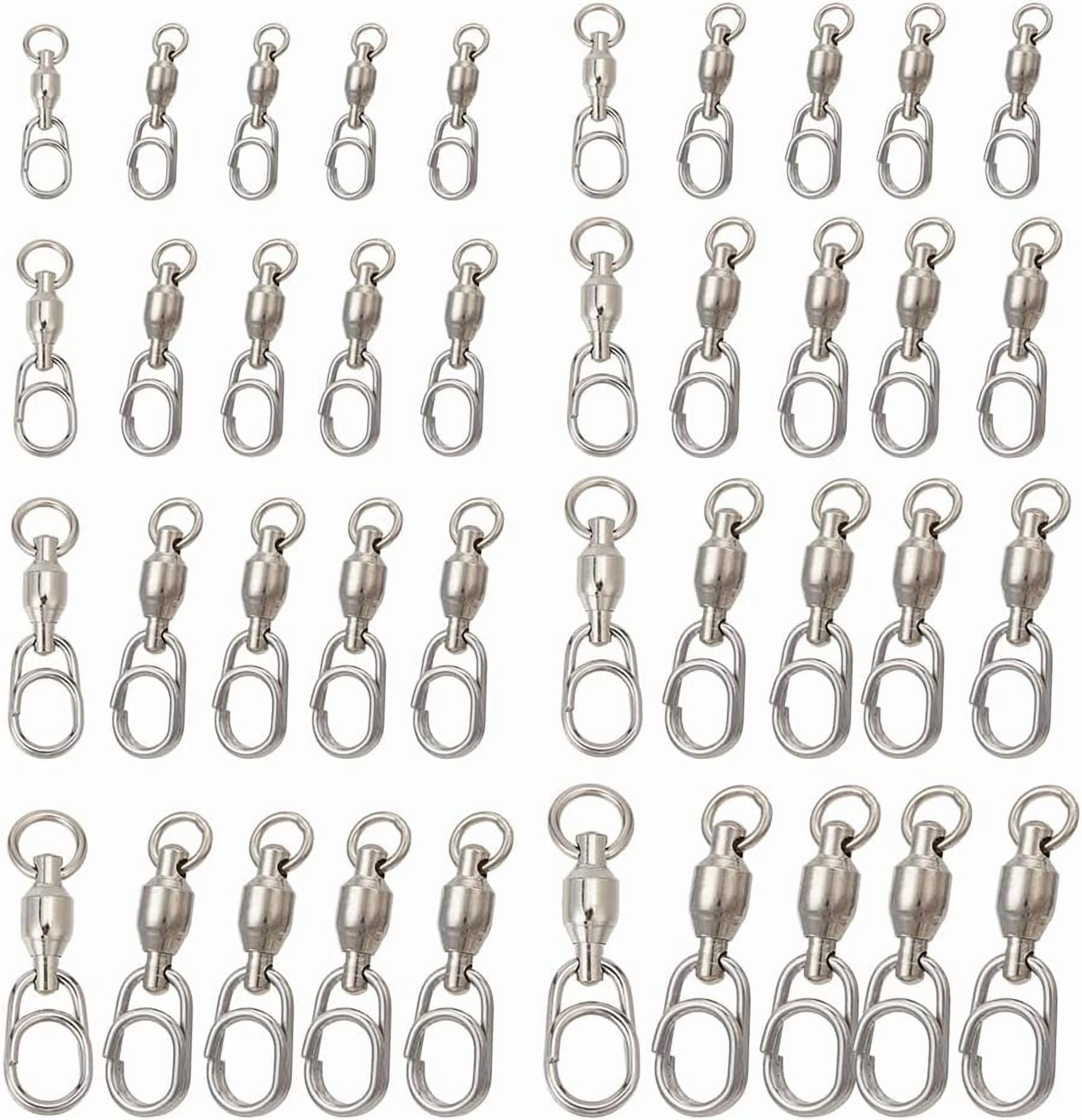 40 Pcs 8 Styles High Strength Fishing Swivels 304 Stainless Steel ...