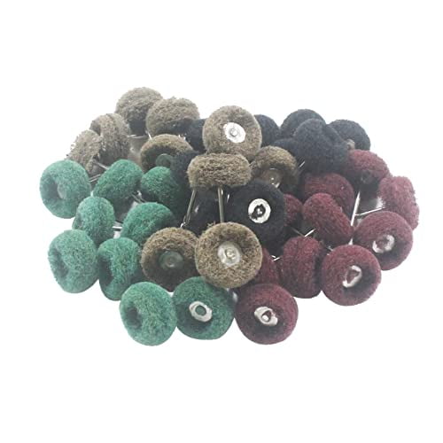40 Pcs Abrasive Buffing Wheel - 3/32'' Shank Double Fly Nylon Fiber ...
