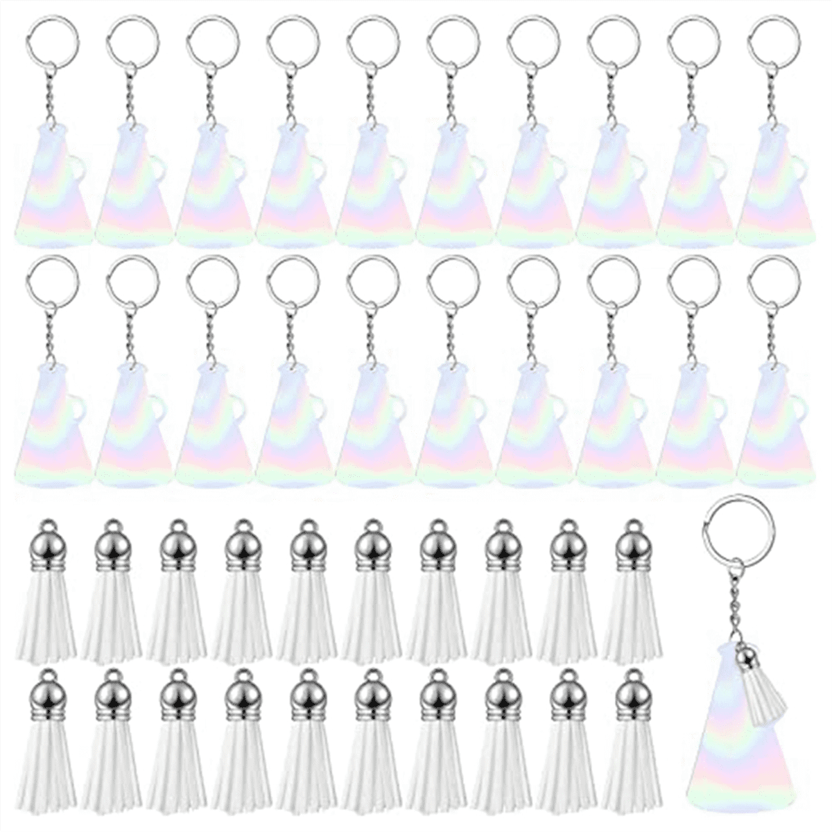 40 Pcs Acrylic Cheer Keychains with Cheerleading Team Grad(Glitter ...