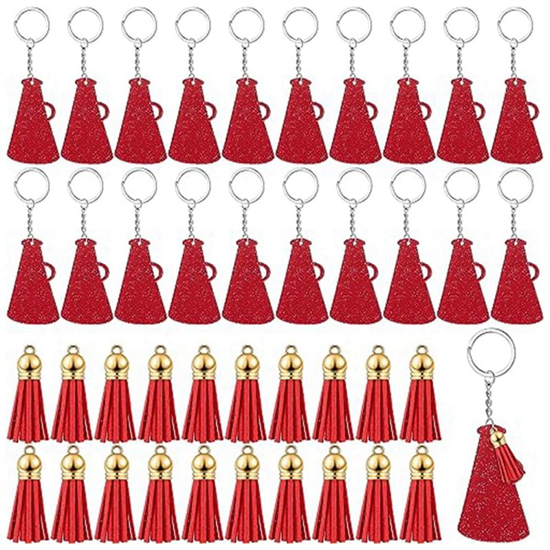 40 Pcs Acrylic Cheer Keychains with Tassel Cheerleading Team Gift Grad ...