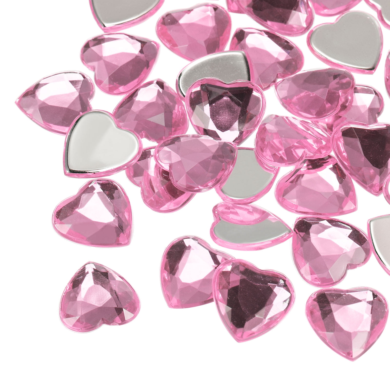 40 Pcs Acrylic Flat Back Rhinestones 20mm/0.8 Inch Heart Artificial ...