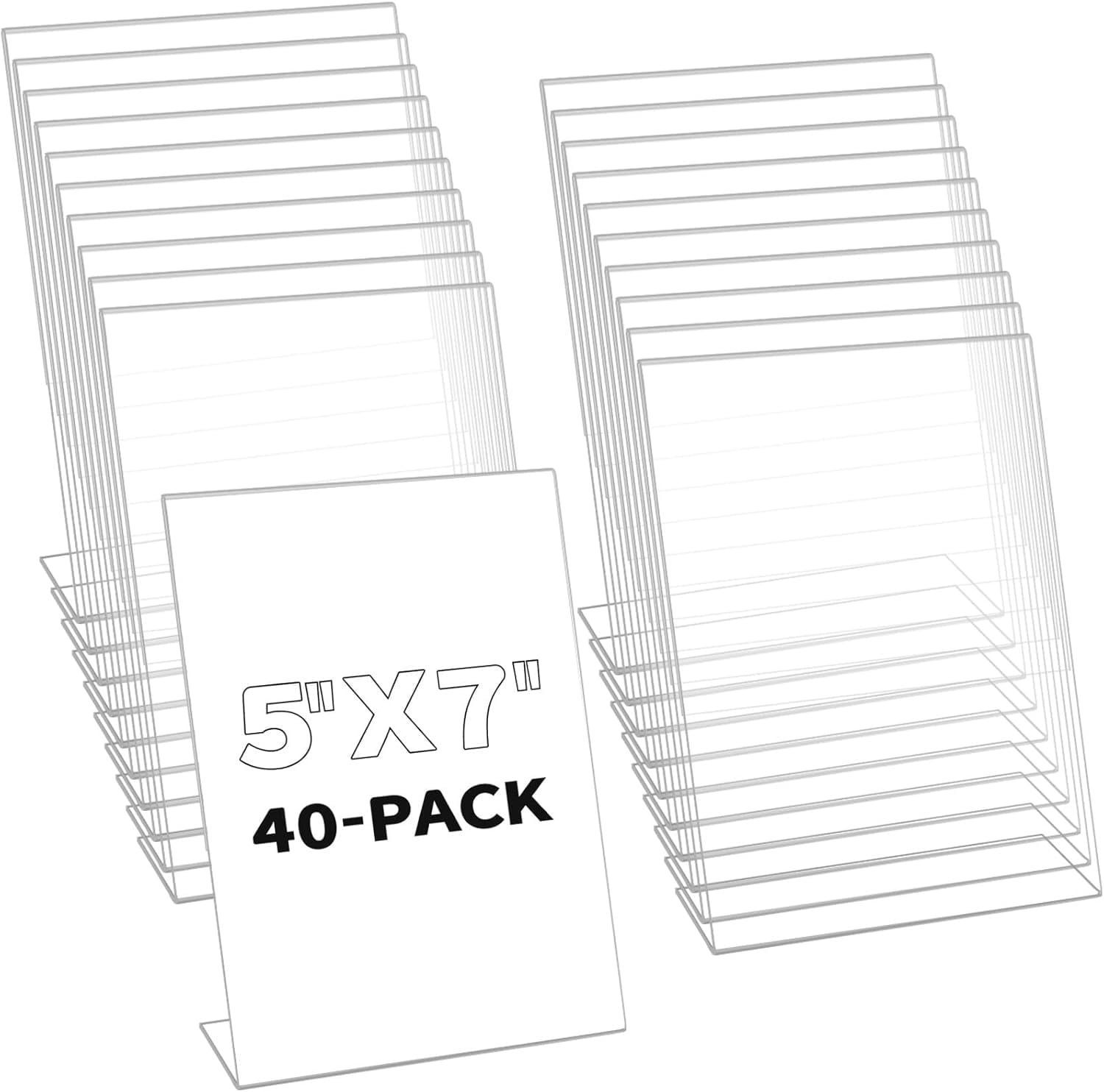 40 Pcs Acrylic Sign Holder,5 x 7 Inch Plastic Sign Holder,Slant Back ...