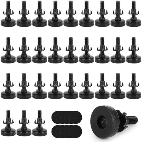 40 Pcs Adjustable Leveling Feet with T-Nut Kit, 3/8”-16 Thread ...