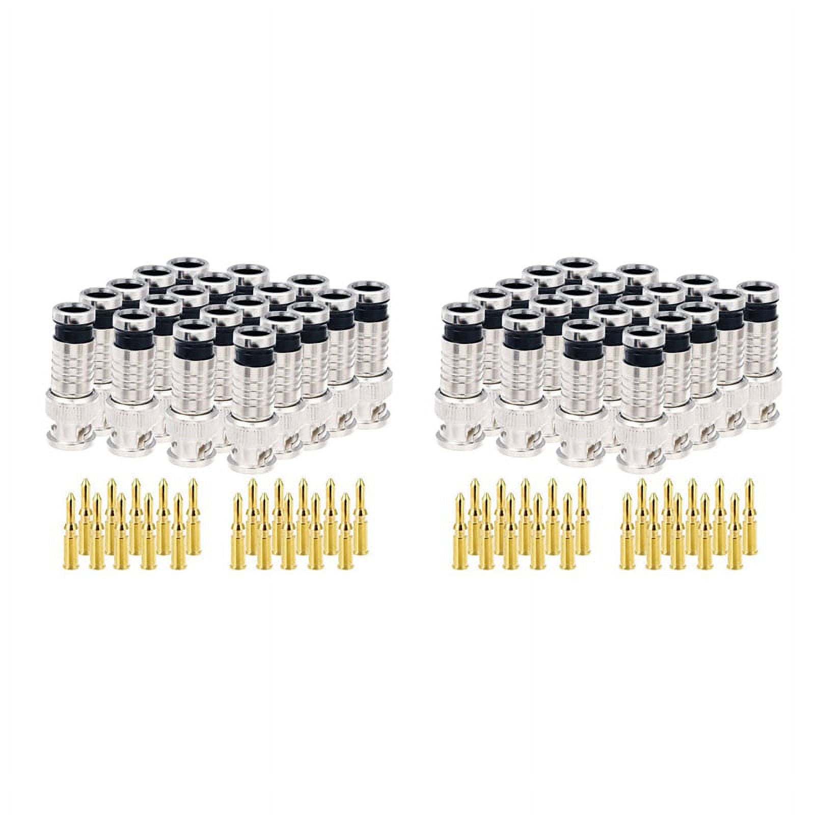 40 Pcs BNC Compression Connector 75 Ohm Coupler with Copper Pin for ...