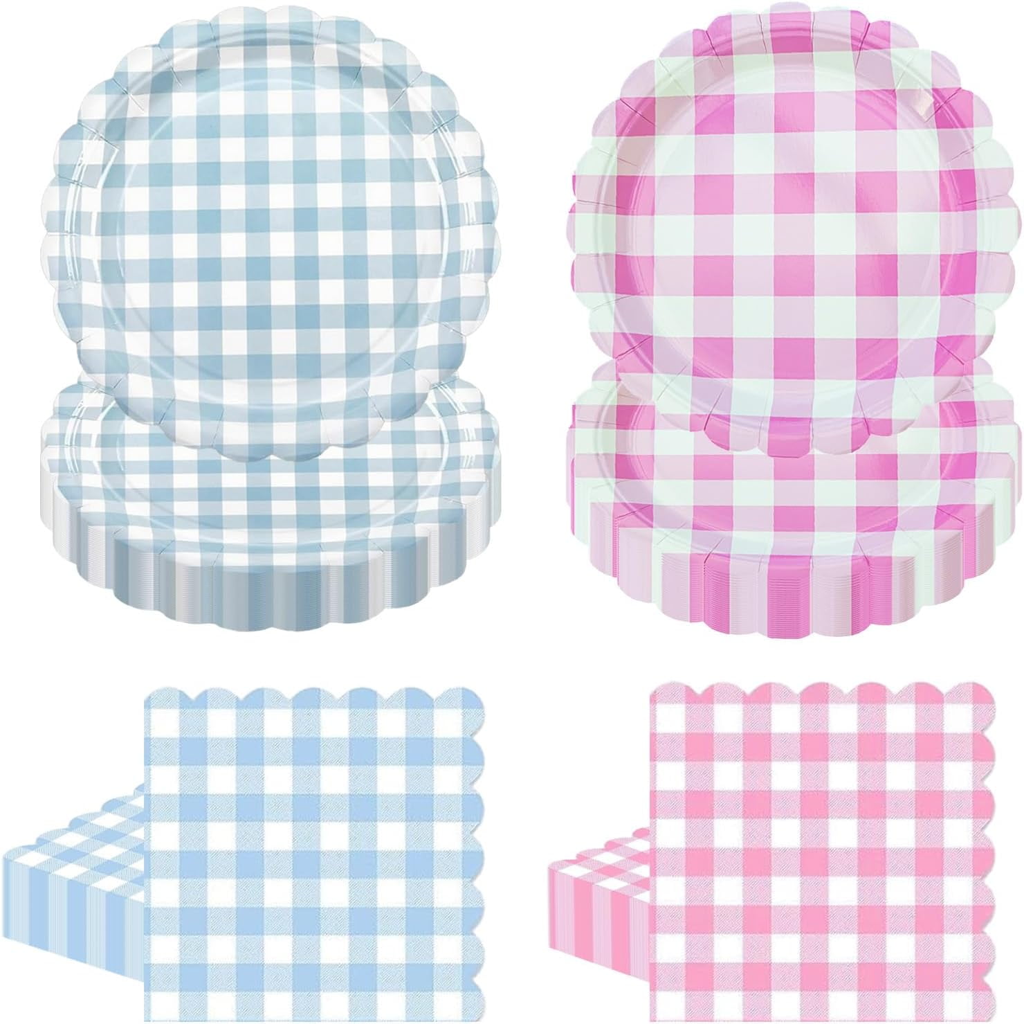 PHYSUN-40 Pcs Baby Gender Reveal Paper Plates and Napkins Set -9 Inch ...