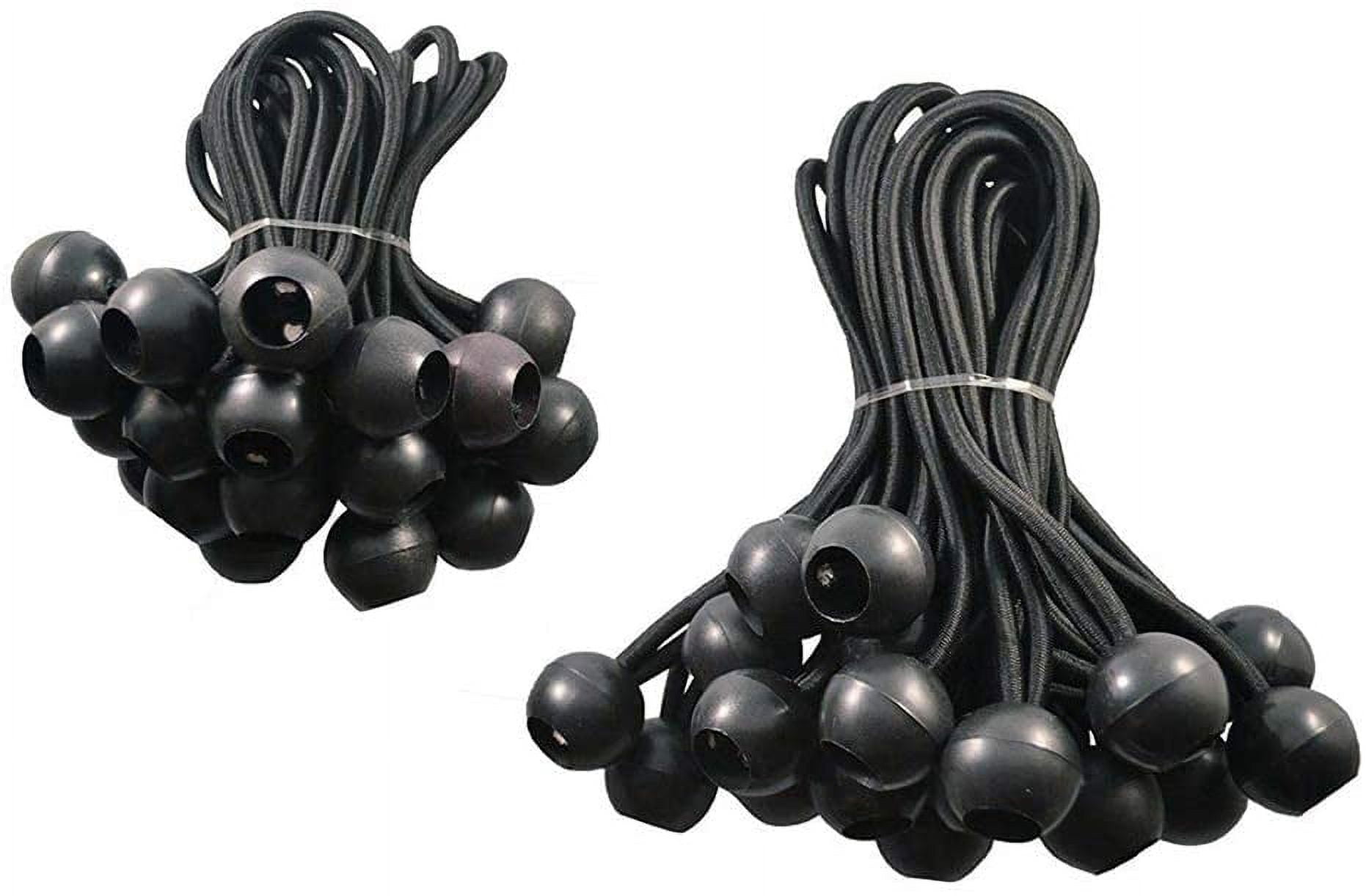 40 Pcs Ball Bungee Cords 4 inch and 6 inch, Heavy Duty Black elastic ...