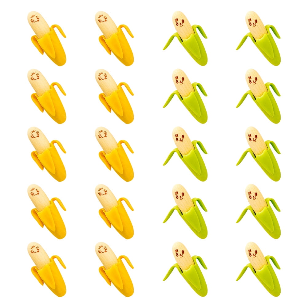 40 Pcs Banana Shaped Eraser Adorable Erasers Portable Student - Walmart.com