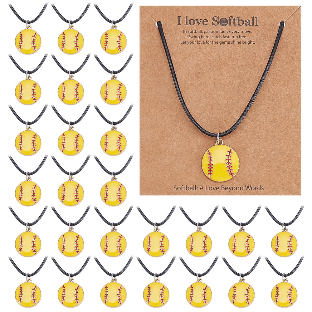 40 Pcs Baseball Pendant Necklaces Sport Necklace Team Gift Baseball ...