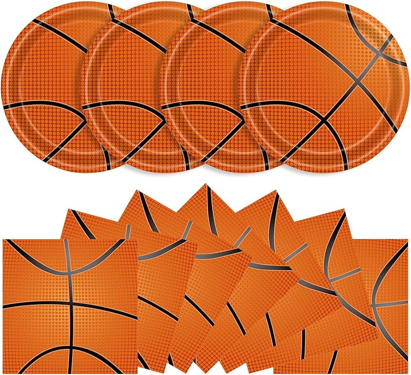40 Pcs Basketball Plates and Napkins Party Supplies, Basketball ...