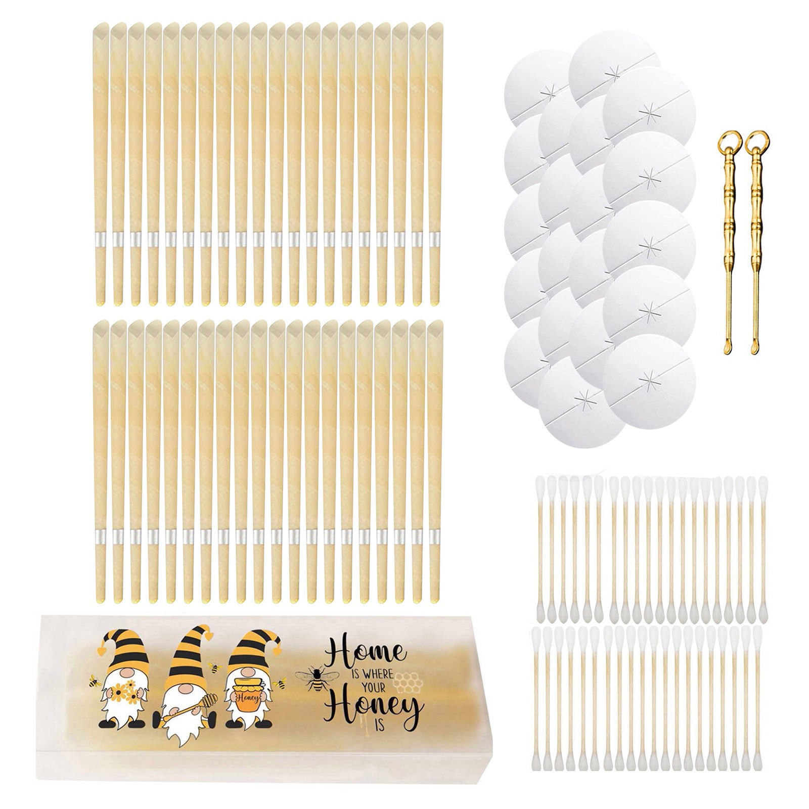 40 Pcs Beeswax Earwax Candle Removal Kit with Cleansing Earpicks and ...