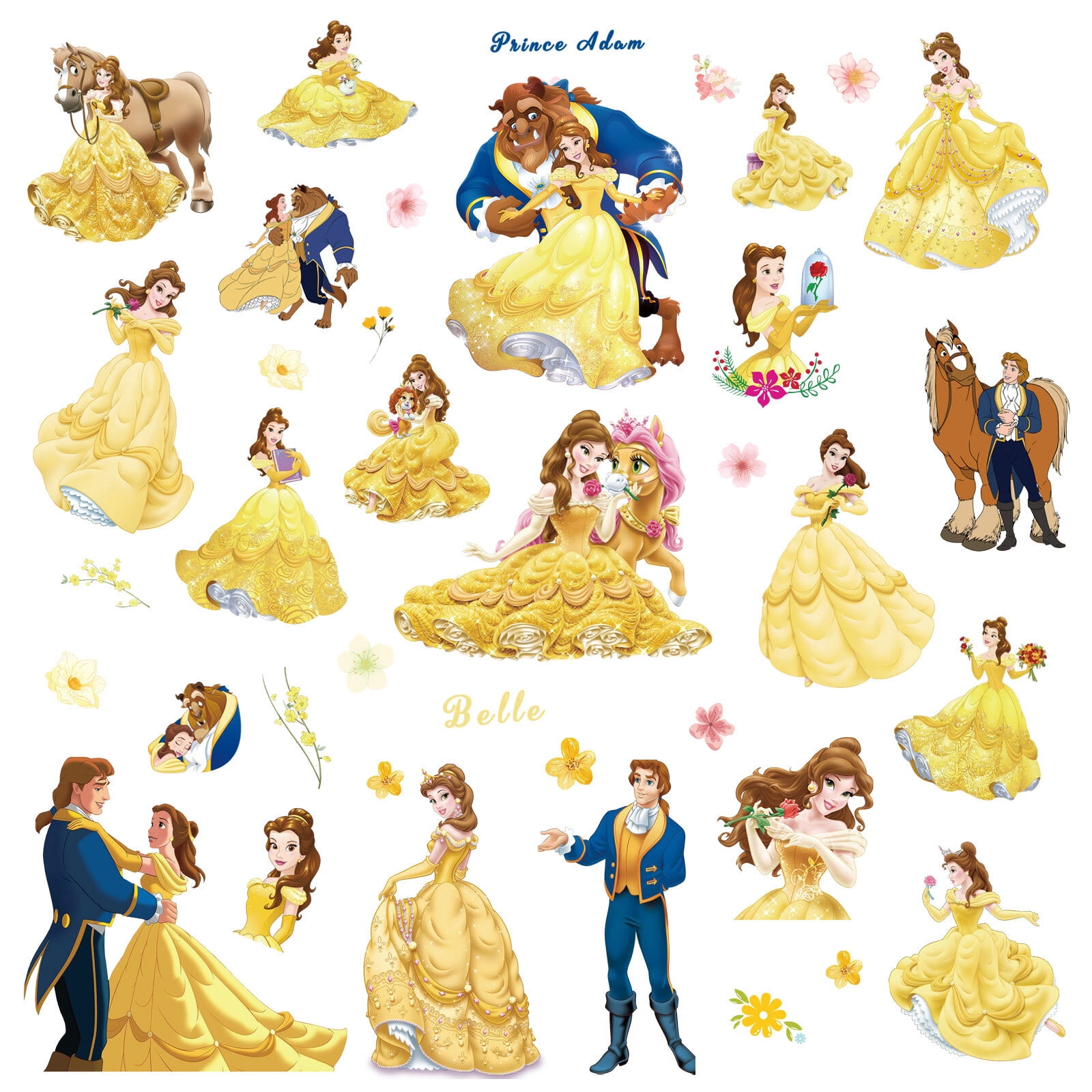 40 Pcs For Belle Theme For Princess Wall Stickers,DIY Wall Stickers 4 ...