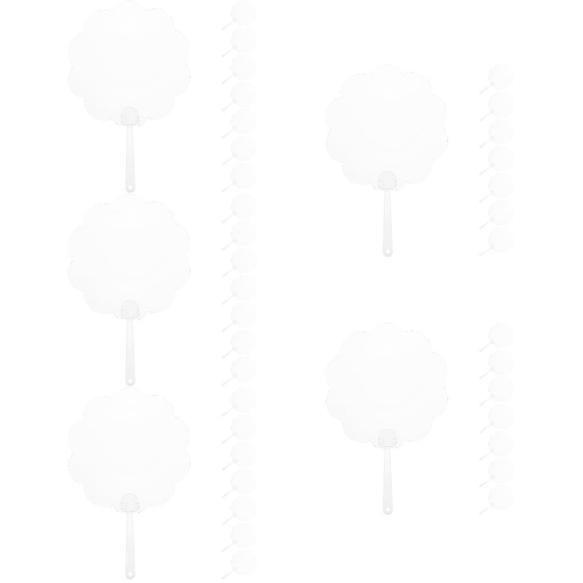 40 Pcs Blank Fans DIY Painting Fans Transparent DIY Fans Kids Blank ...