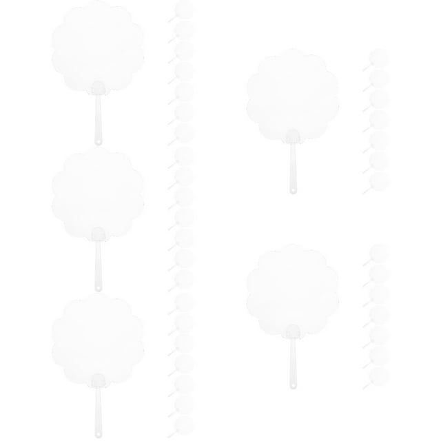 40 Pcs Blank Fans DIY Painting Fans Transparent DIY Fans Kids Blank ...