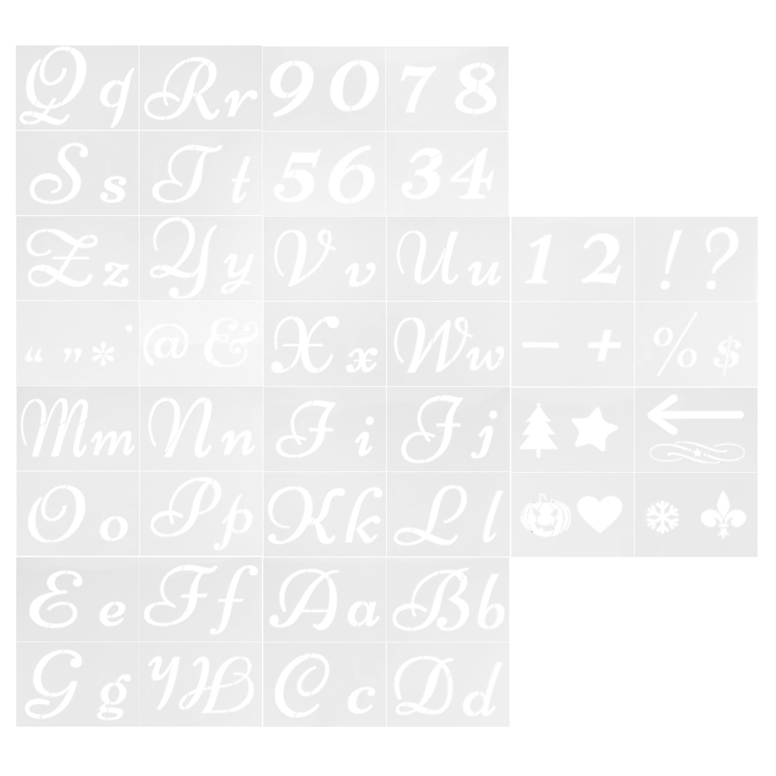 40 Pcs Canvas Vinyl Alphabet Painting Template Scrapbooking Stencils ...