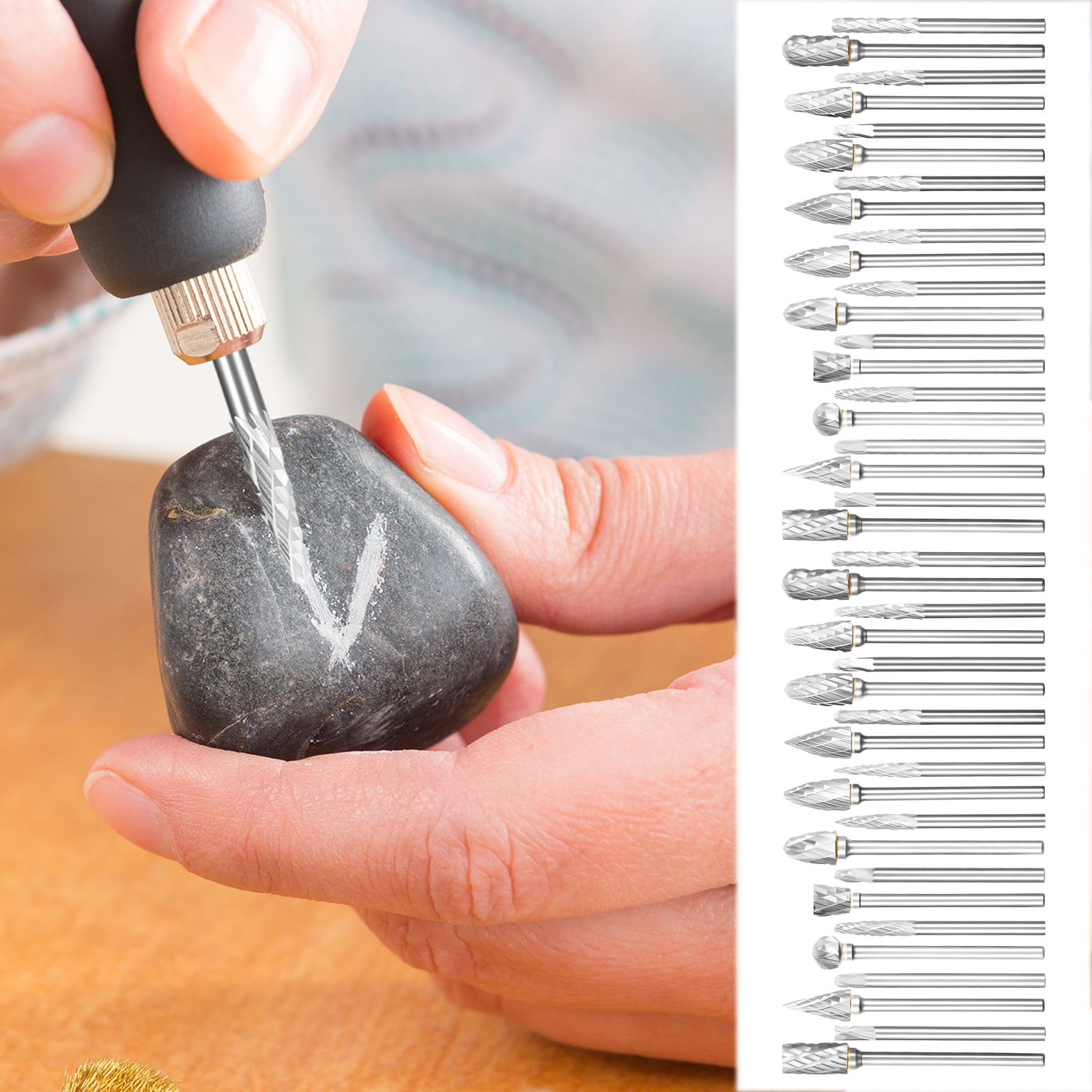 40 Pcs Carbide Burr Set Tungsten Steel Die Grinder Bits Efficient ...