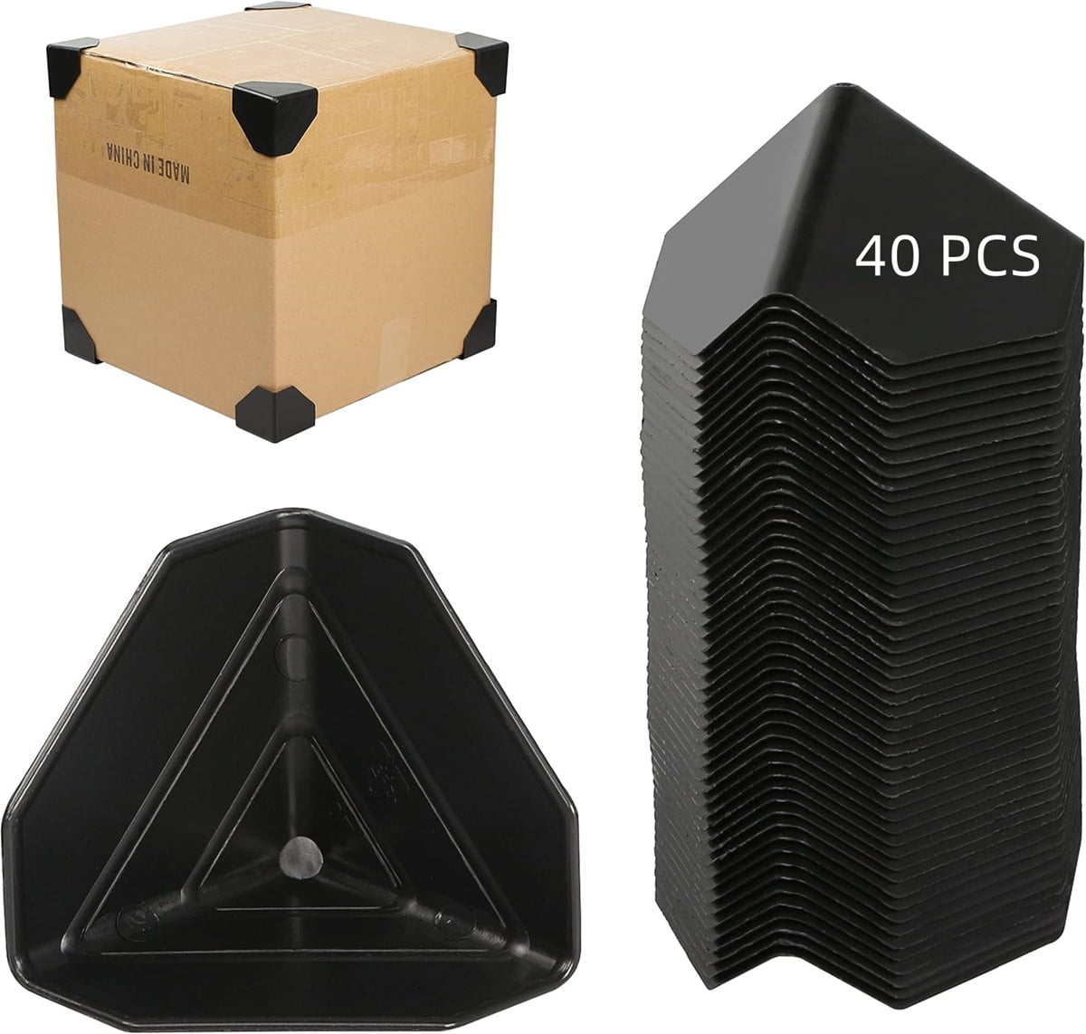 40 Pcs Carton Packing Corner Guard,Black Packaging Corner Protector for ...