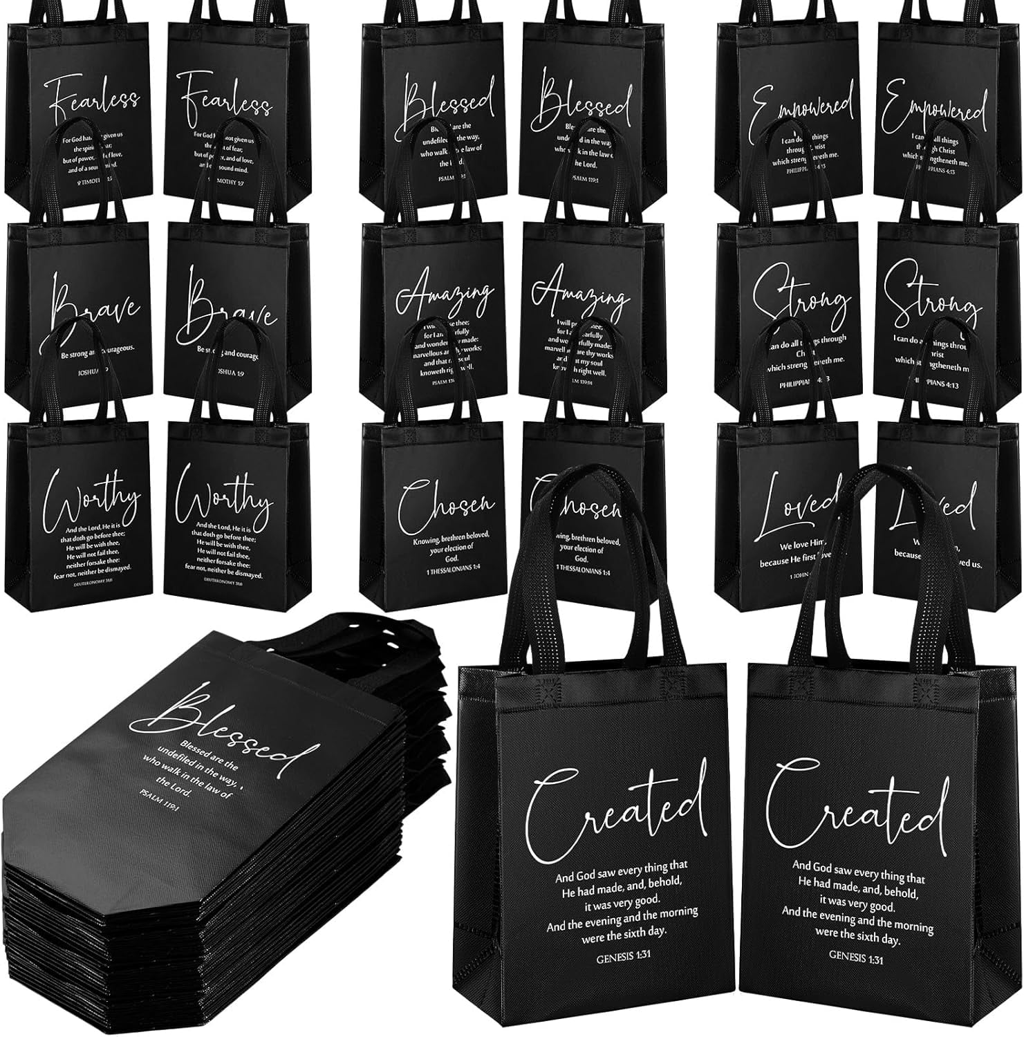 40 Pcs Christian Gift Bags Bulk Inspirational Bible Religious Bags ...
