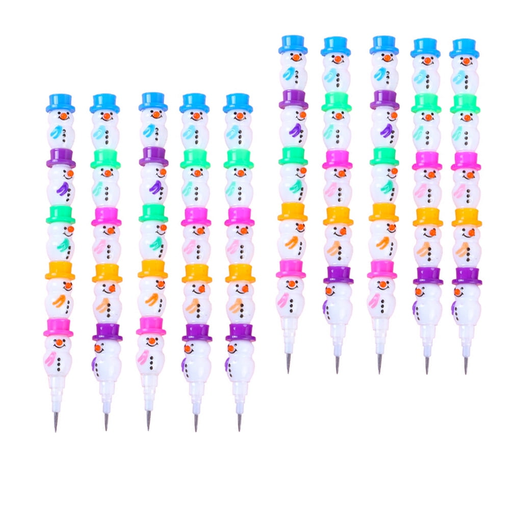 40 Pcs Christmas Stackable Pencils Snowman Stacking Pencils (Assorted ...