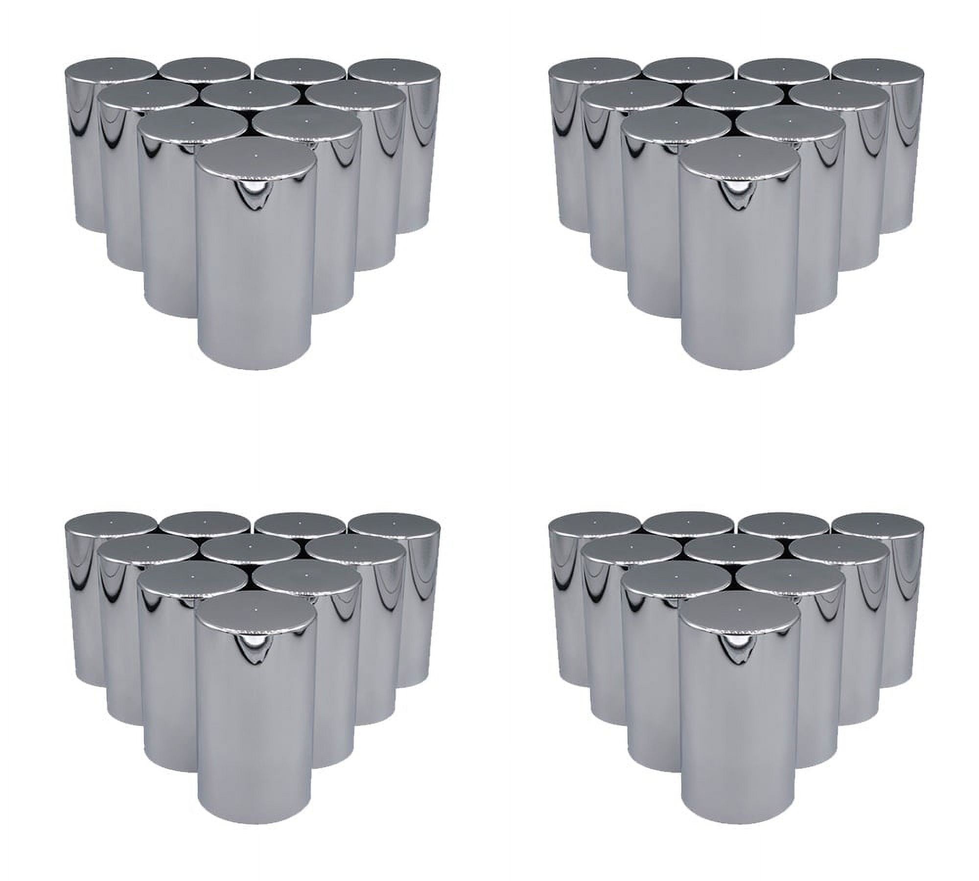 40 Pcs Chrome ABS Plastic Cylinder Lug Nut Covers 33mm Thread-on Design ...