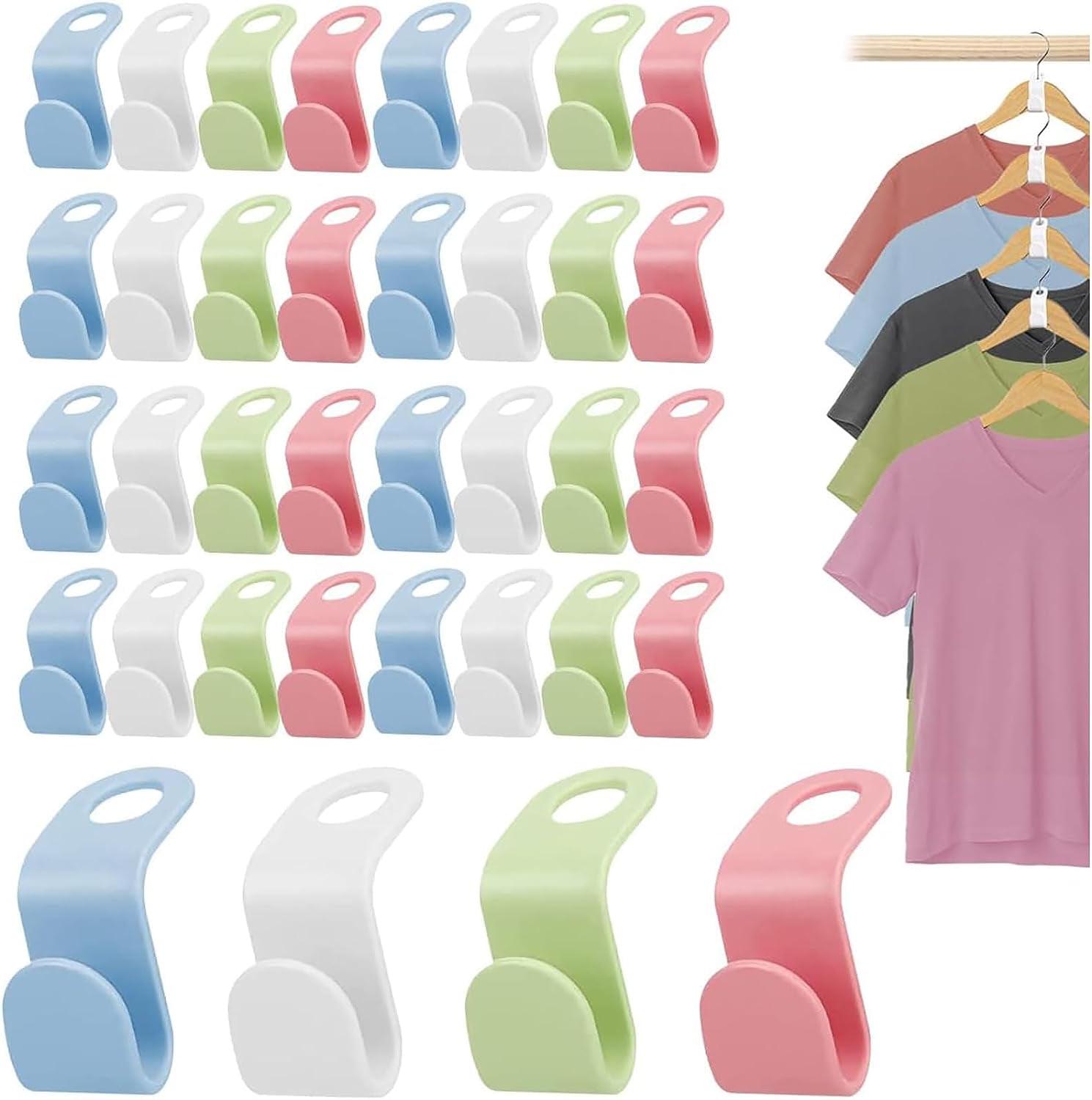 40 Pcs Clothes Hanger Connector Hooks Hanger Hook Multi-Layer Stackable ...