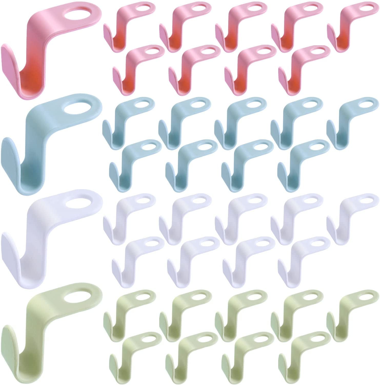 40 Pcs Clothes Hanger Connector Hooks, Multicolor Hanger Connector ...