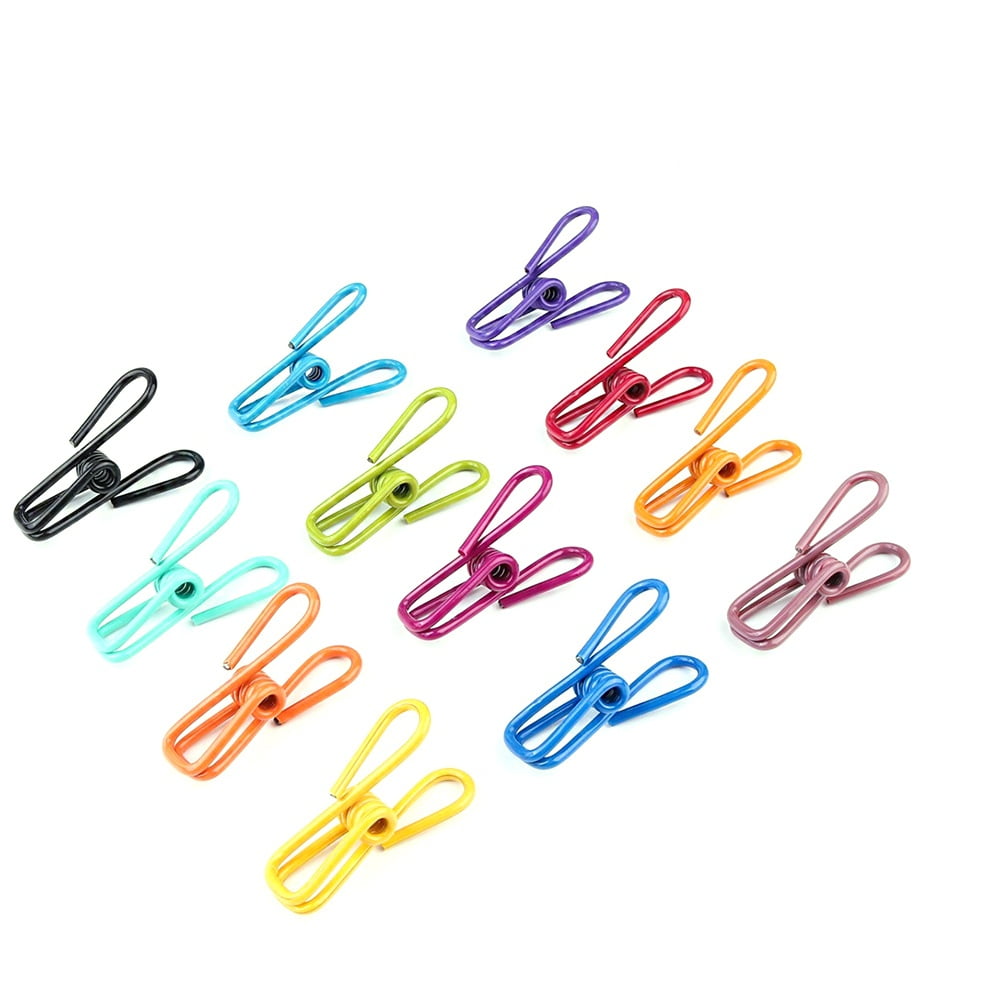 40 Pcs Clothes Pegs Laundry Pegs Towel Clips Colorful PVC-Coated Steel ...