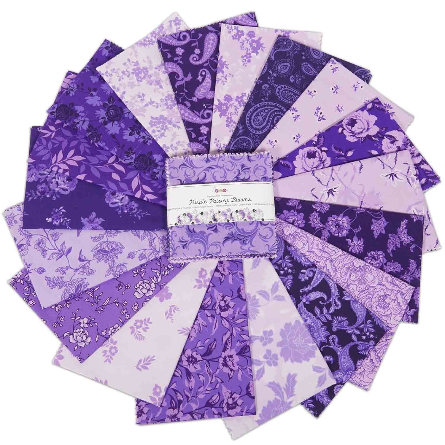 40 Pcs Cotton Bundles Charm Packs for Quilting, DIY Fabric Bundle ...