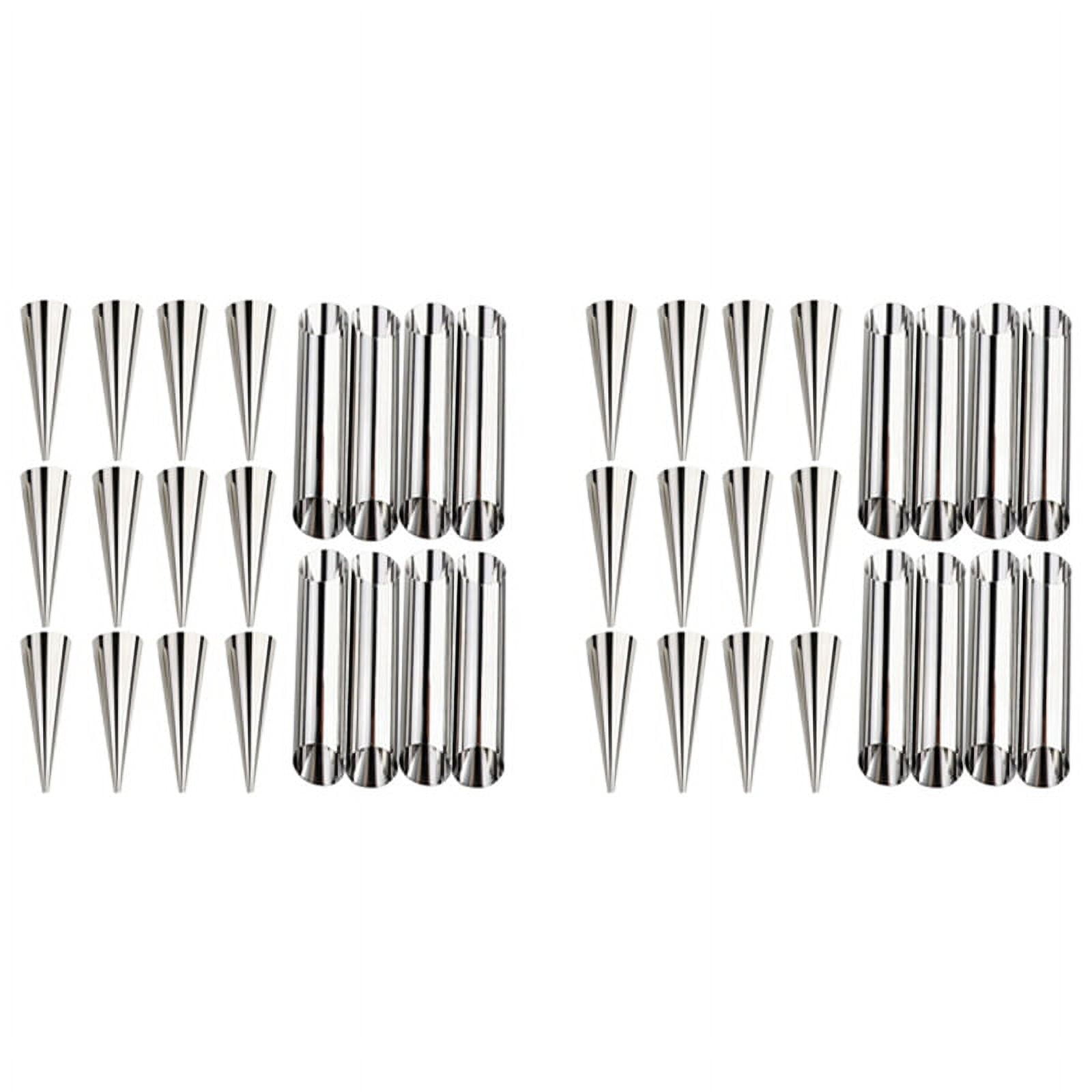 40 Pcs Cream Horn Molds Stainless Steel Cone Tubular Shaped Mold for ...