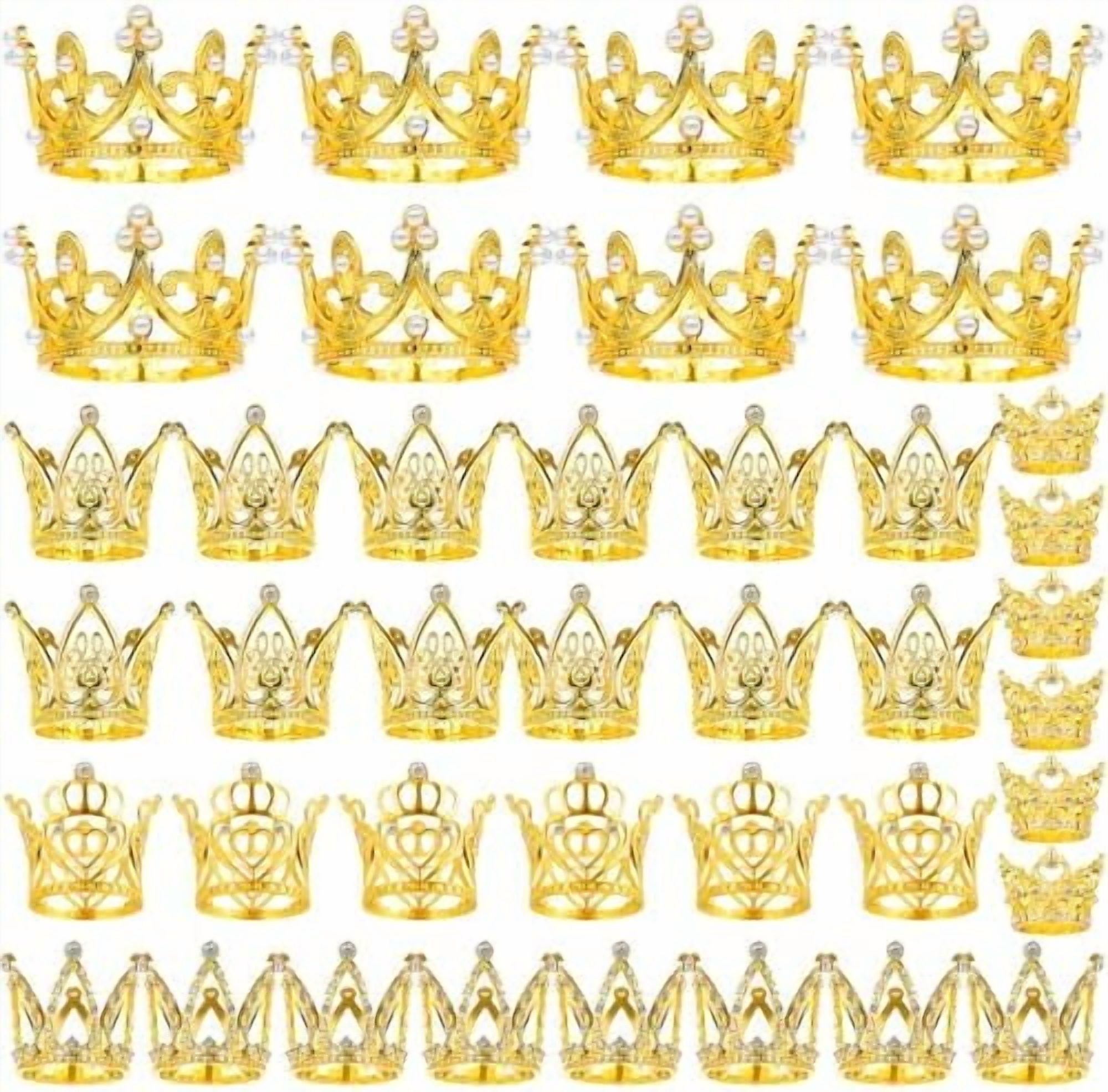 40 Pcs Crowns for Flower Bouquets Crown Cake Topper Small Crown for ...