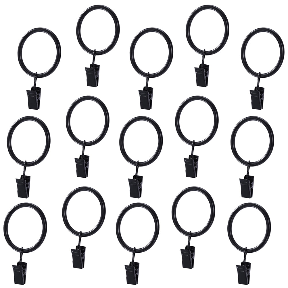 40pcs Rustproof Drapery Iron Rings with Clips Curtain Metal Loops with ...
