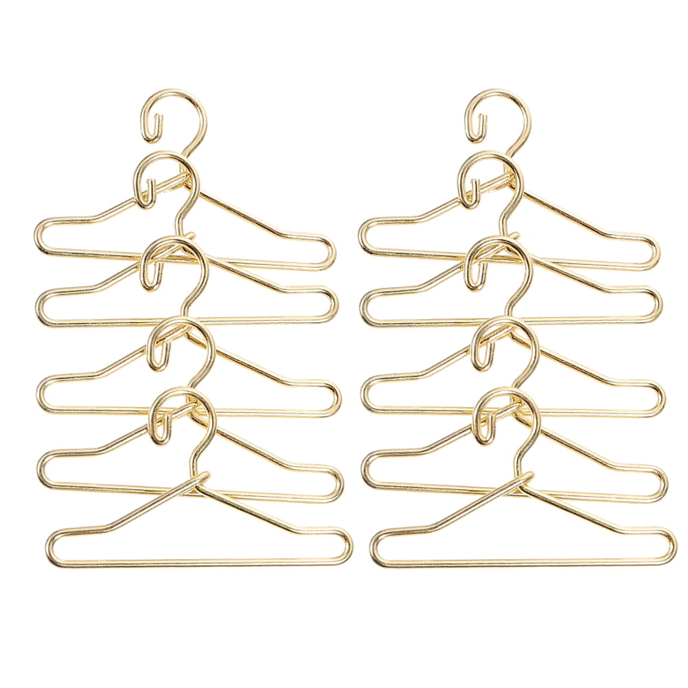 40 Pcs Doll Hanger Alloy Coat Clothes Hanging Rack Small Clothing Mini ...