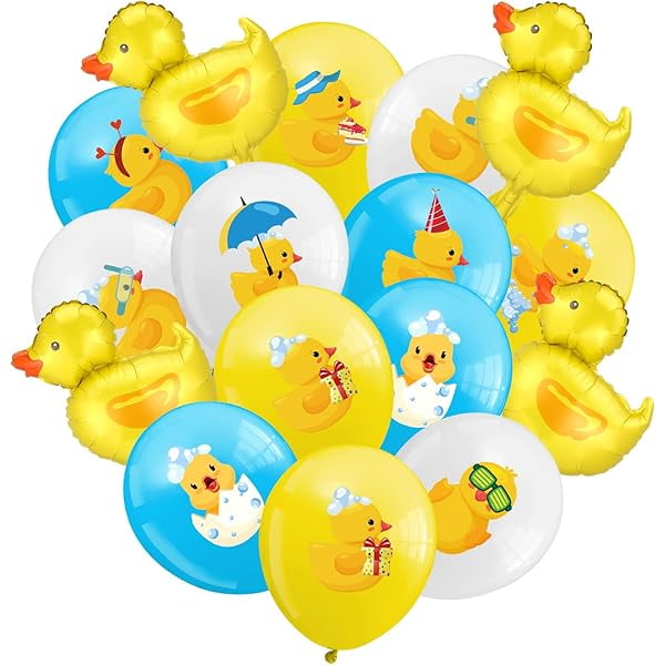 40 Pcs Duck Balloon Rubber Party Decorations 12 Inch Duck Shape Foil ...
