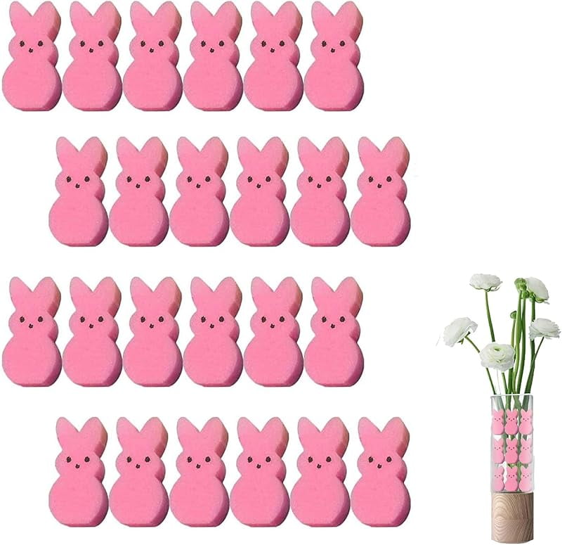 40 Pcs Easter Sponge Bunnies Vase Filler, Easter Peeps Sponges, Sponge ...