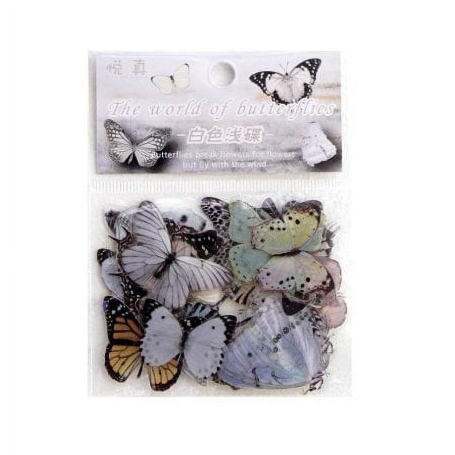 40 Pcs Elegant Butterfly Stickers Pet Transparent Decorative Decals For ...