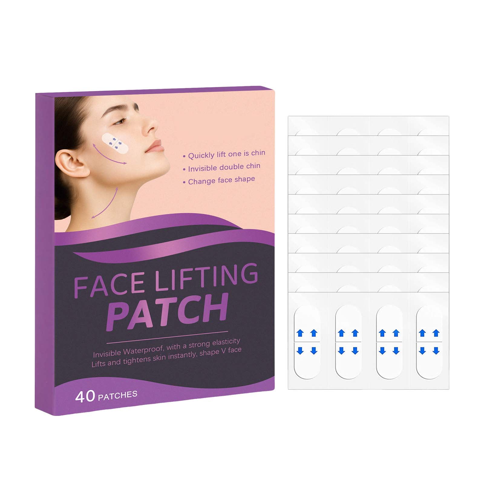 40 Pcs Face Lift Tape Invisible - Instant Neck Forehead Lift Tape, for ...