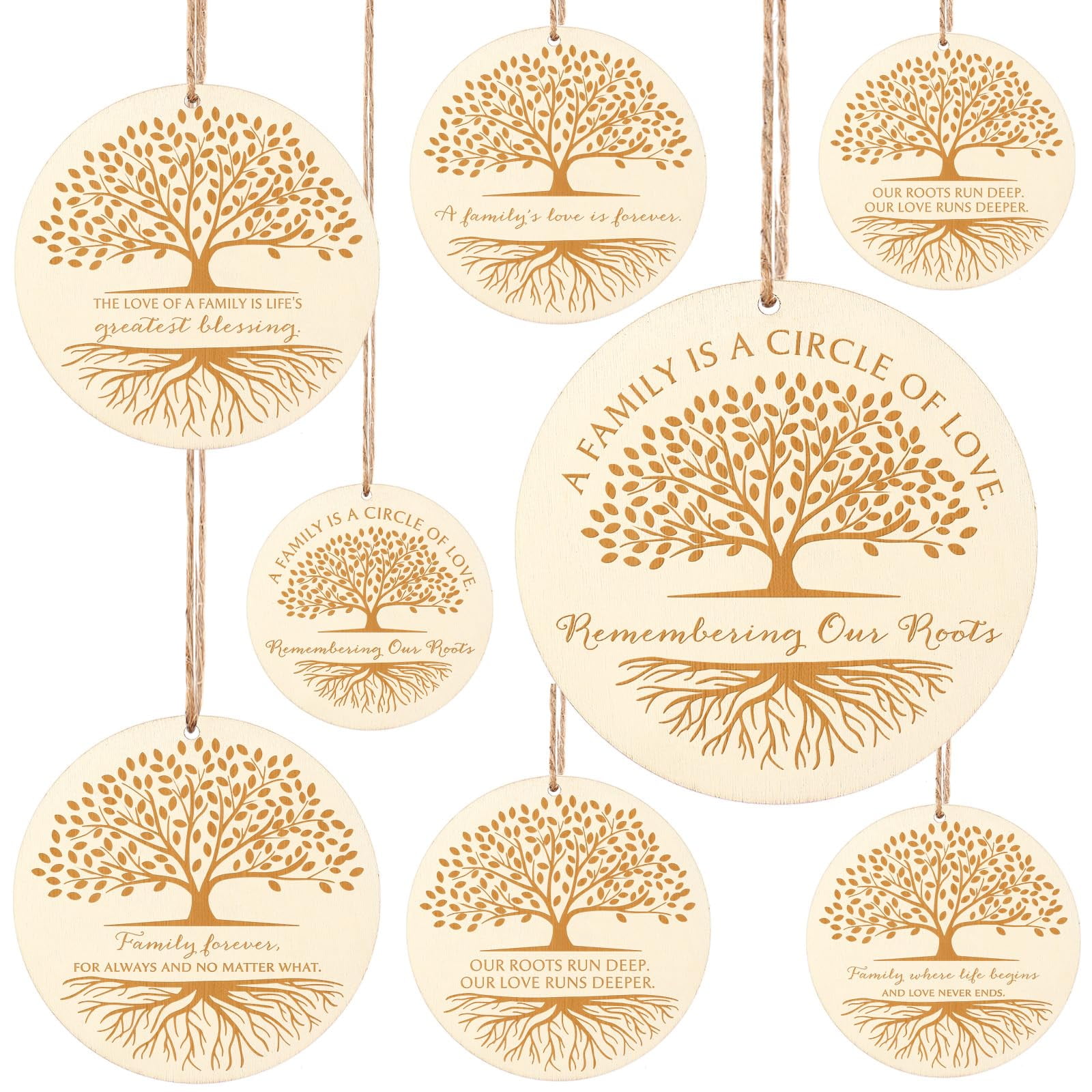 40 Pcs Family Reunion Gifts Ornaments for Tree Wooden Family Reunion ...