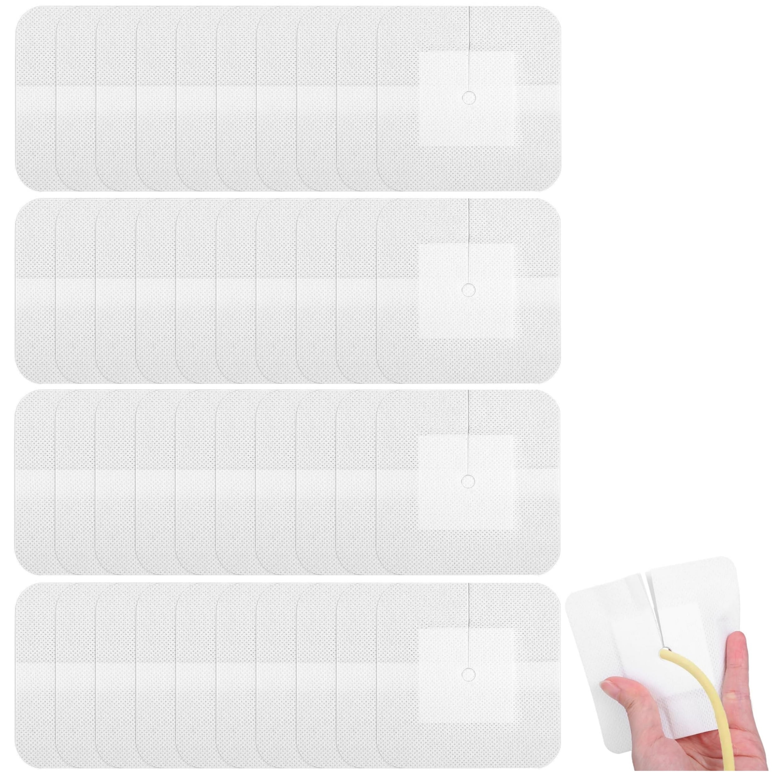 40 Pcs Feeding Tube Pad Split Drain Adhesive Bandages Catheter Pad ...