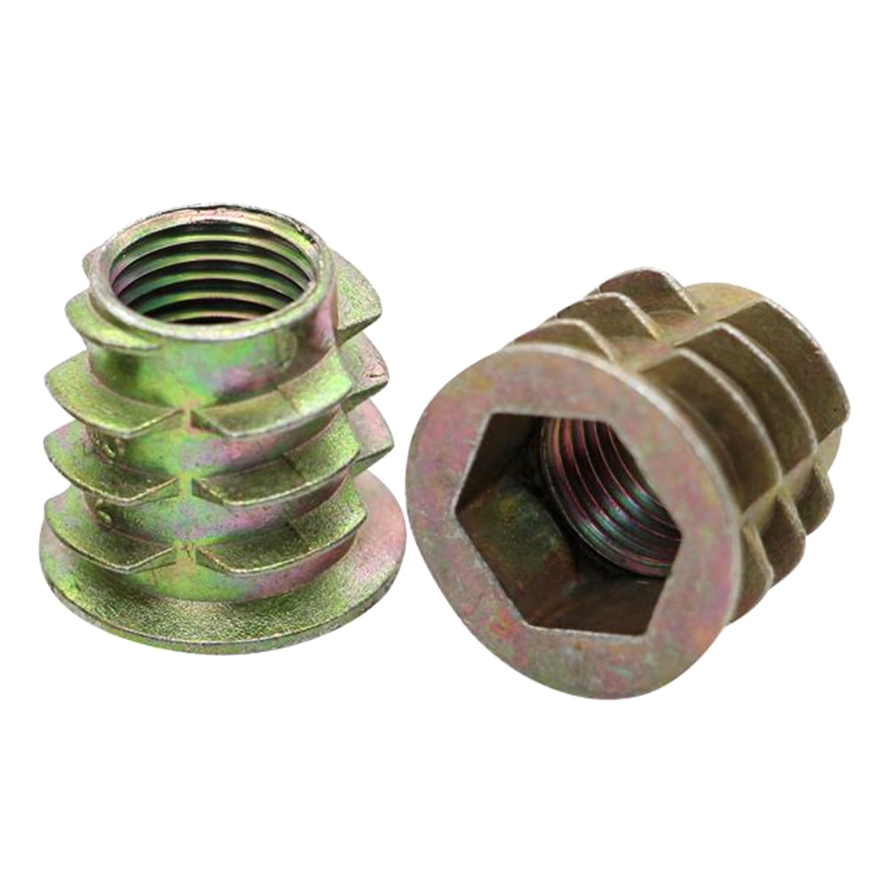 40 Pcs Flange Nuts Threaded Insert Furniture Internal and External ...