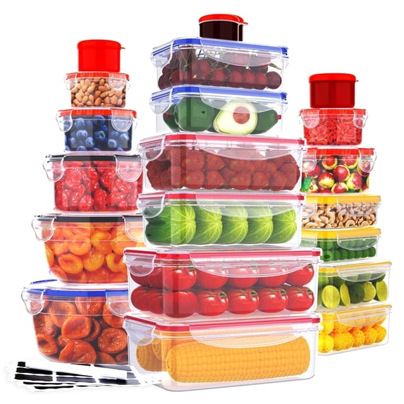 ROCKBERRY Food Storage Containers Set 40 Pieces Airtight Leakproof ...