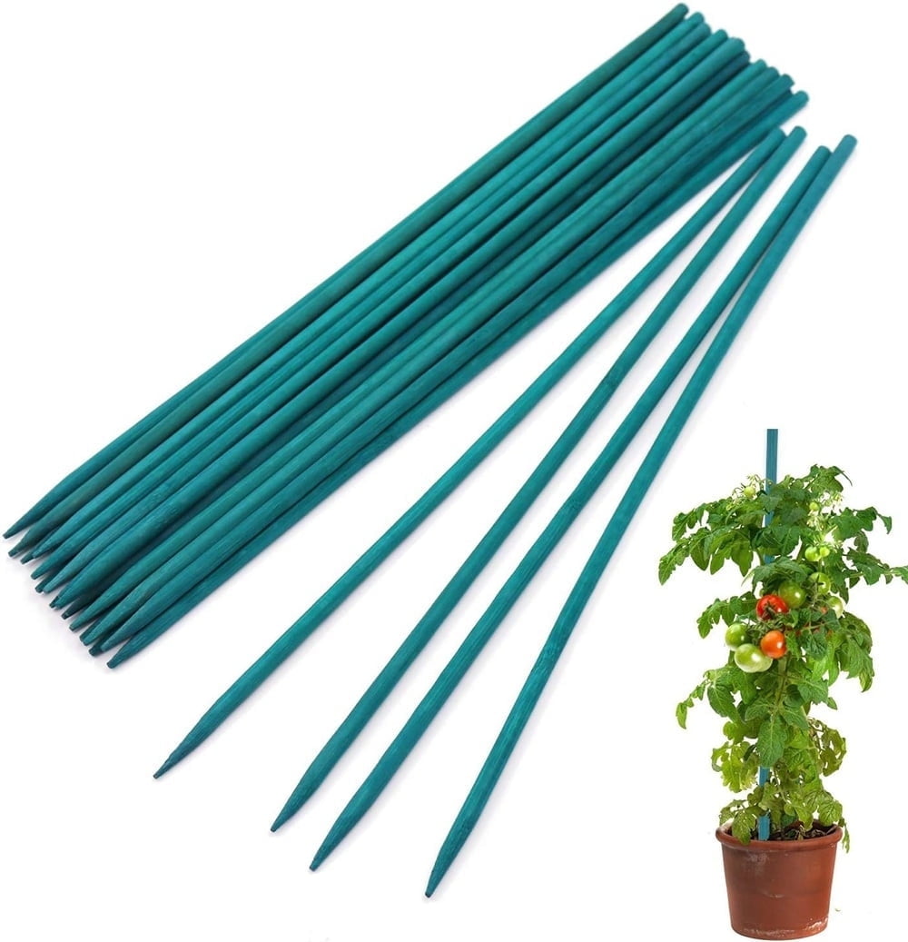 40 Pcs Garden Plant Stakes,Sturdy Bamboo Sticks for Garden Potted ...