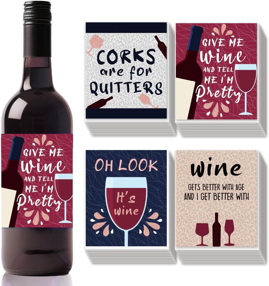 40 Pcs Give Me Wine and Tell Me I'm Pretty Wine Labels for Bottles ...