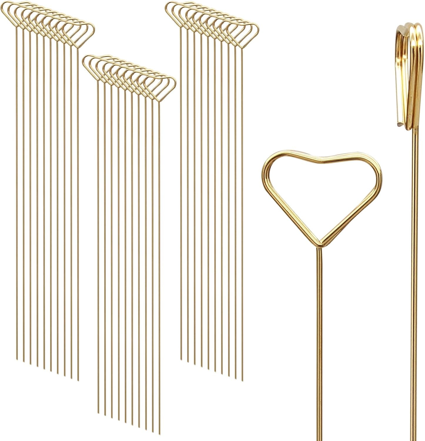 40 Pcs Gold Floral Place Card Holders - Metal Photo & Table Number ...