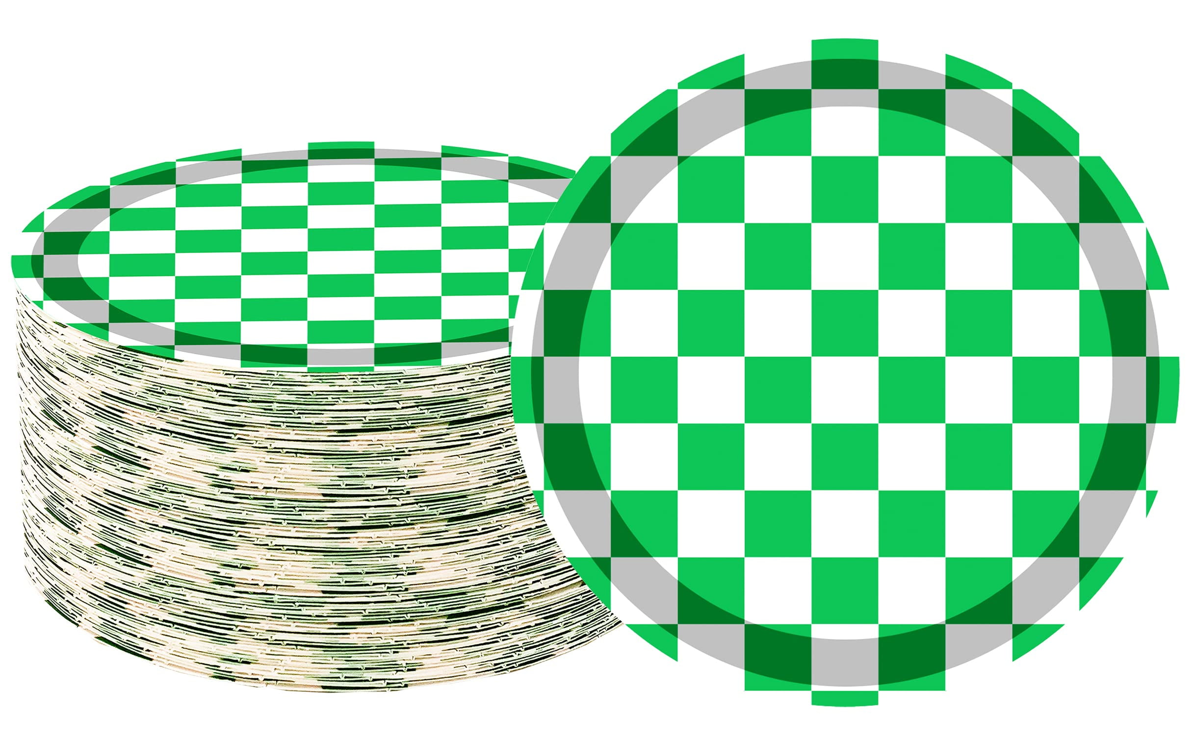 40 Pcs Green and White Checkered Green Race Party Supplies Checkered ...