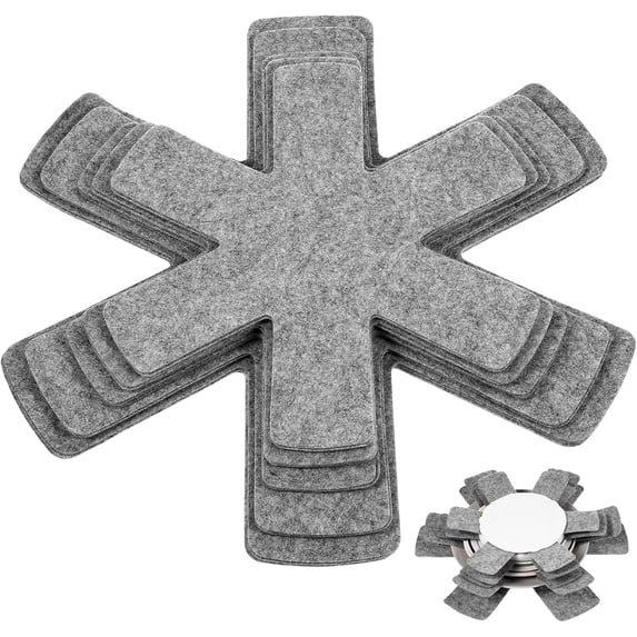 40 Pcs Grey Felt Pot and Pan Protector 5 Different Sizes Pan Liners for ...
