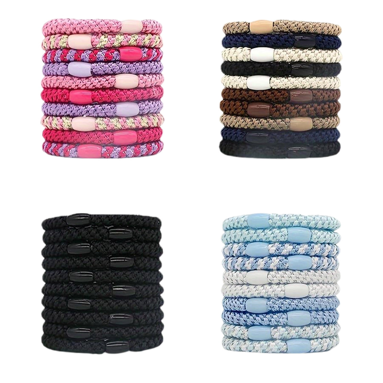 20/30/40 Pcs Colorful Elastic Hair Tie Bracelet Sets Soft Hair Ties No ...