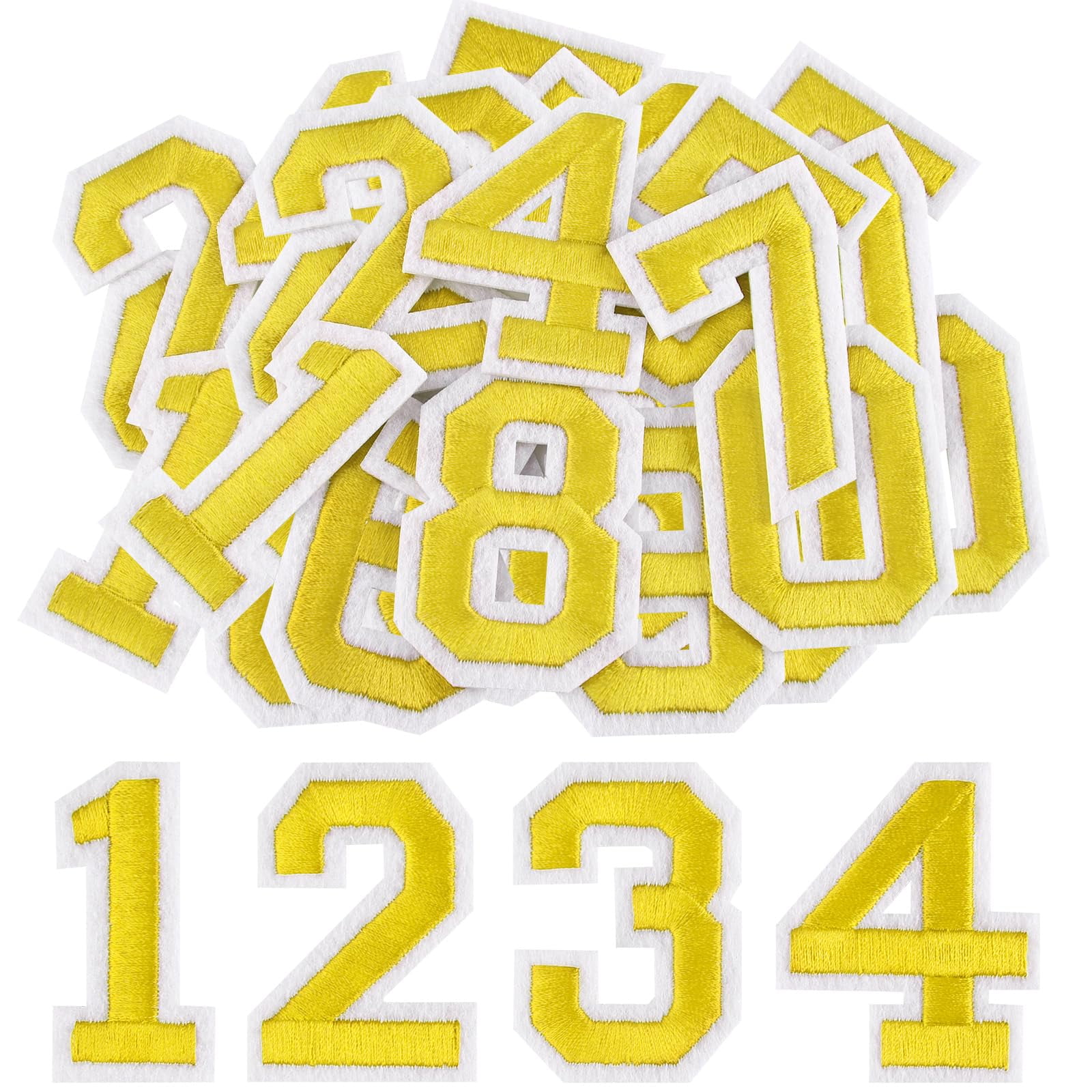 40 Pcs Iron on Number Patches 0-9, 2 Inch Iron on Embroidered Numbers ...