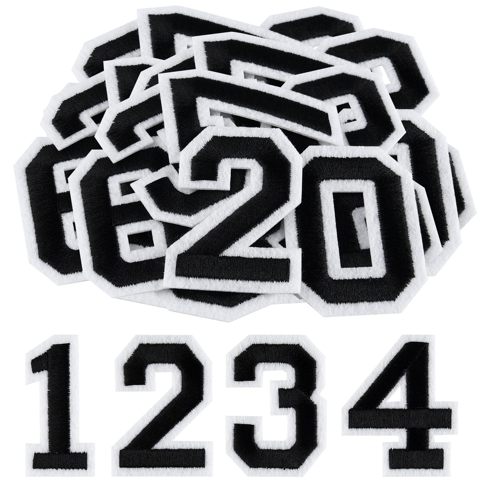 40 Pcs Iron on Number Patches 0-9, 2 Inch Iron on Embroidered Numbers ...