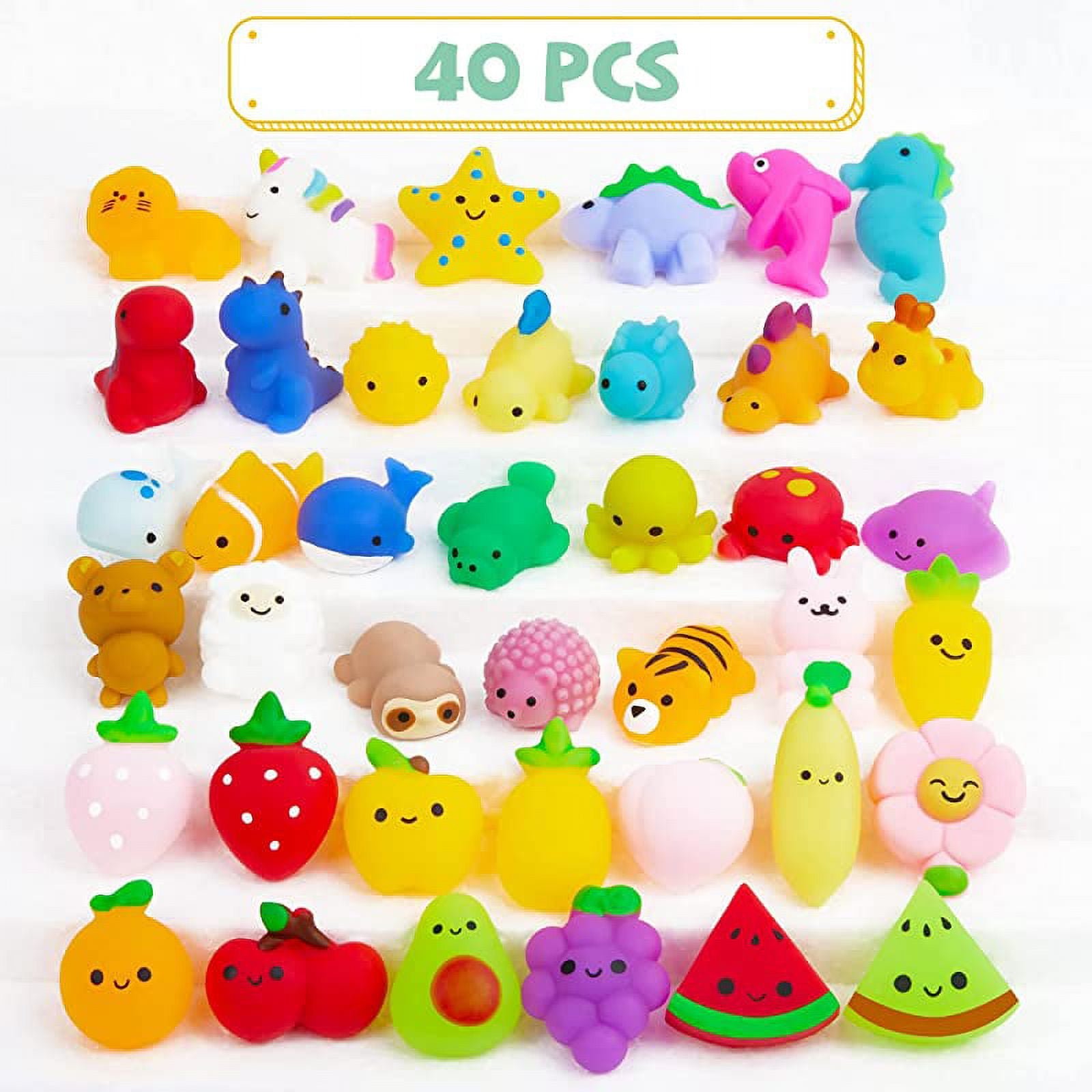 40 Pcs Kawaii Squishies, Mochi Squishy Toys for Kids Party Favors, Mini ...