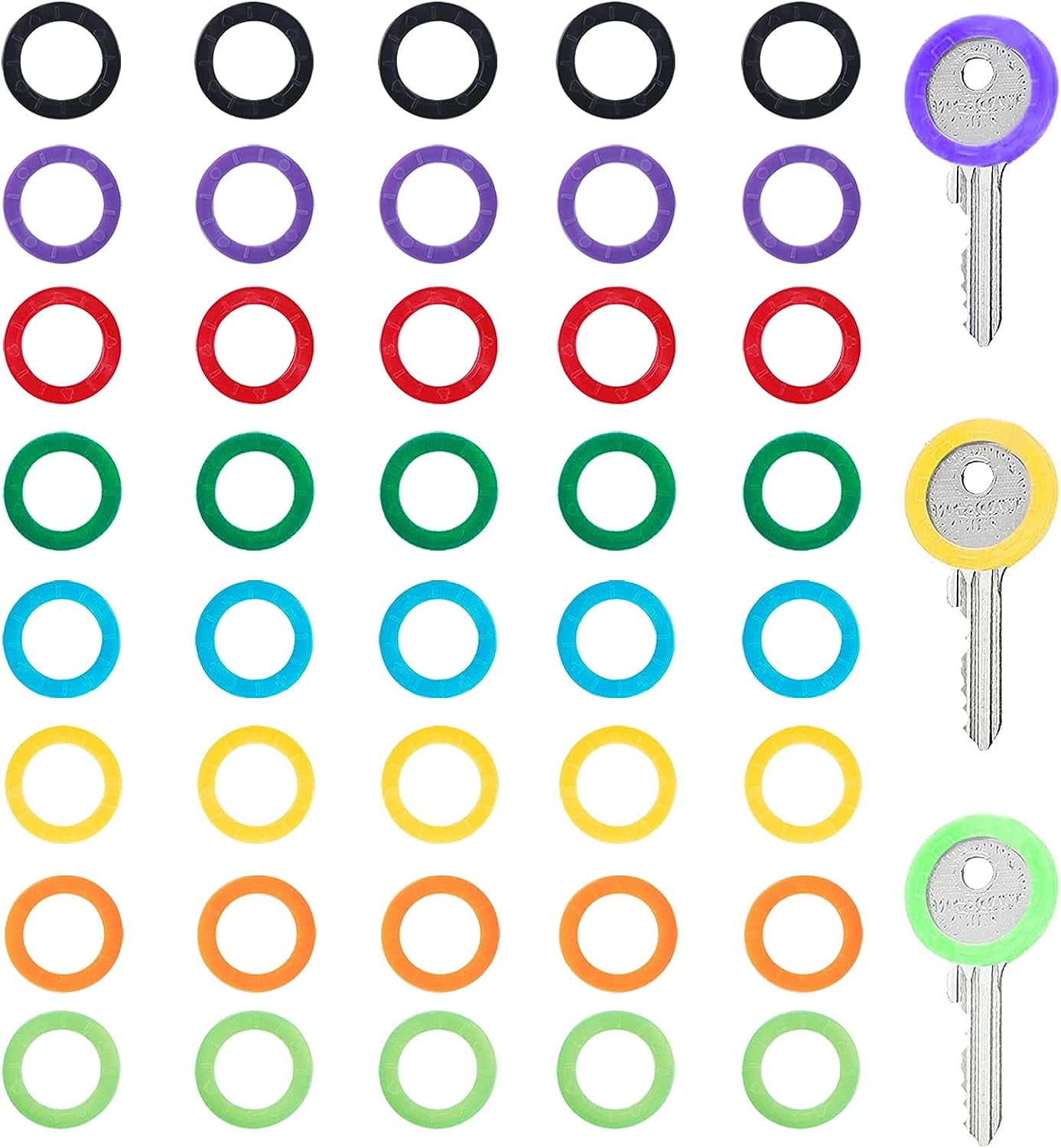 40 Pcs Key Covers Caps, Key Caps Covers Tags Set Flexible Key Covers ...
